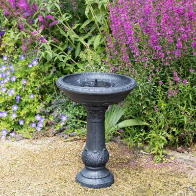 Primrose Windsor Solar Bird Bath Outdoor Water Feature with Lights ...