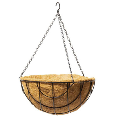 Primrose Wire Hanging Basket Plant Pot Planter with Coco Liner 31cm