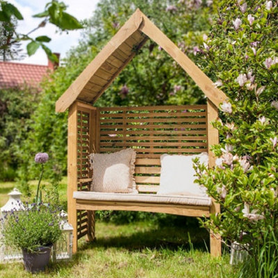 Primrose Wooden Garden Bench 2 Seater Seated Arbour Outdoor Seat ...