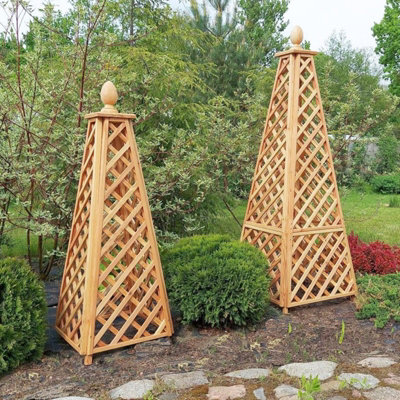 Primrose Wooden Garden Obelisk for Garden Climbers Climbing Plants 64cm ...