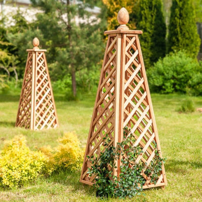 Primrose Wooden Garden Obelisk for Garden Climbers Climbing Plants 64cm ...