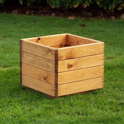 Primrose Wooden Square Redwood Outdoor Flower Pot Garden Planter 36cm