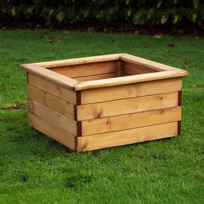 Primrose Wooden Square Redwood Outdoor Flower Pot Garden Planter 58cm