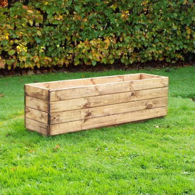 Primrose Wooden Trough Redwood Outdoor Flower Pot Garden Planter 103cm