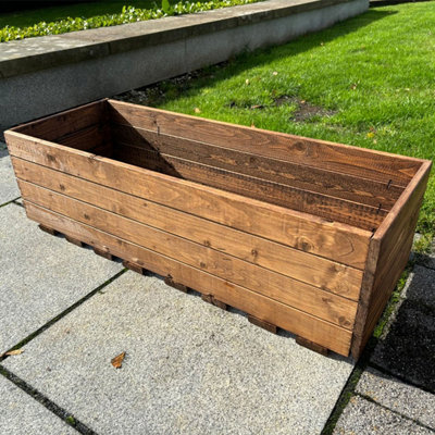 Primrose Wooden Trough Redwood Outdoor Flower Pot Garden Planter 103cm