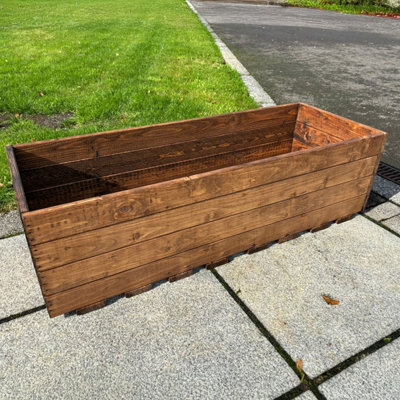 Primrose Wooden Trough Redwood Outdoor Flower Pot Garden Planter 103cm