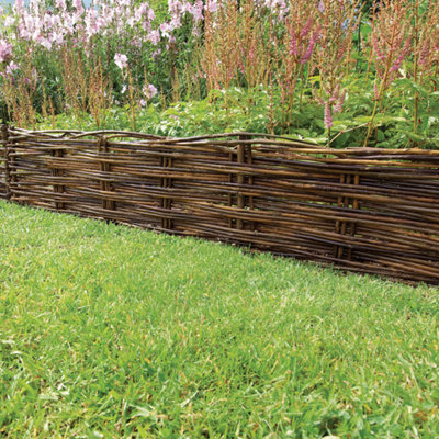 Primrose Woven Willow Hurdle Edging Panels Garden Border Perimeter 2m