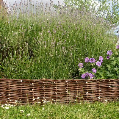 Primrose Woven Willow Hurdle Edging Panels Garden Border Perimeter 2m