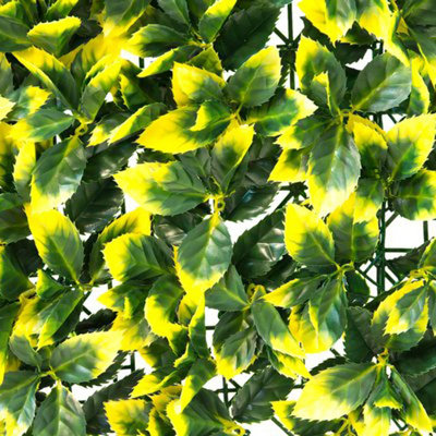 Primrose Yellow Leaf Artificial Hedge Outdoor Patio 2 Panels 50cm x 50cm