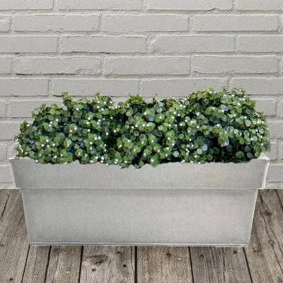 Primrose Zinc Edge Trough Outdoor Garden Planter in Silver Medium 60cm ...