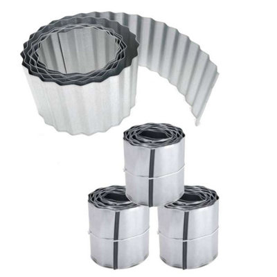 Primrose Zinc Galvanised Steel Lawn Edging Wavy Corrugated Metal 15m