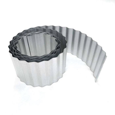 Primrose Zinc Galvanised Steel Lawn Edging Wavy Corrugated Metal 25m