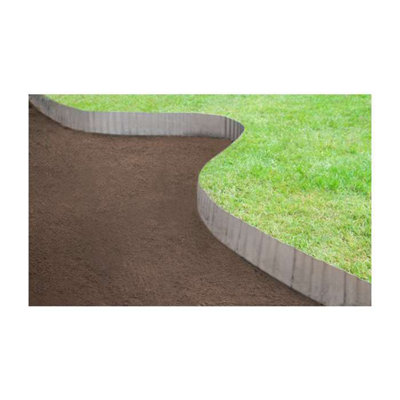 Primrose Zinc Galvanised Steel Lawn Edging Wavy Corrugated Metal 5m ...