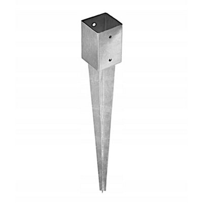 Primrose Zinc Plated Spiked Fence Post Holder Kit Underground Stake Set ...