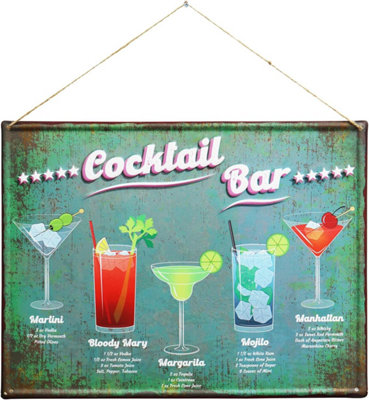 Primus Cocktail Bar Hanging Metal Wall Sign
