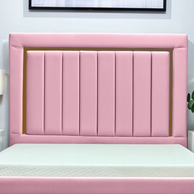 Princess Pink Plush Valvet Upholstered Gas Lift Ottoman Storage Bed ...