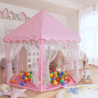 PRINCESS PLAY TENT WITH 250 BALLS PINK 133X140 CM