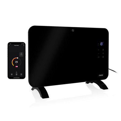 Princess SMART 1000W Glass Panel Heater Black
