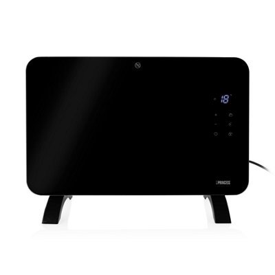 Princess SMART 1000W Glass Panel Heater Black