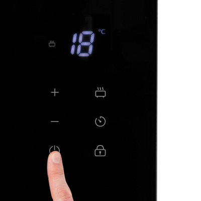 Princess SMART 1000W Glass Panel Heater Black