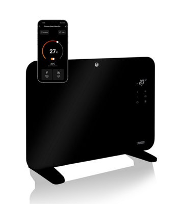 Princess Smart Glass Panel Heater 1000W Black