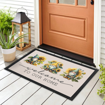 Printed Doormat With Rubber Border Gonks Design - 60cm x 40cm
