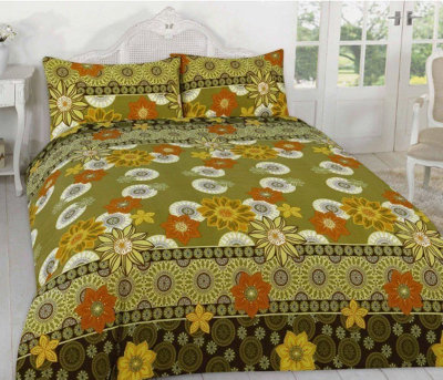 Printed Reversible Willow Duvet Cover Set with Pillowcases, Floral ...
