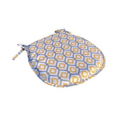Printed Water-Repellent soft Foam Seat Pad: Removable Cover and Ties ...