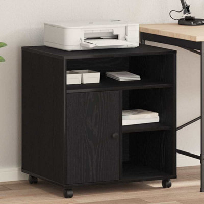 Printer Stand Black oak 60 x 50 x 67 cm Engineered wood