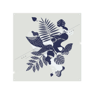 Prints Of Navy Autumn Leaves Splash Back designer style