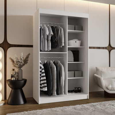 Pristine White Ultra Sliding Door Wardrobe 1200mm x 2000mm x 620mm ...