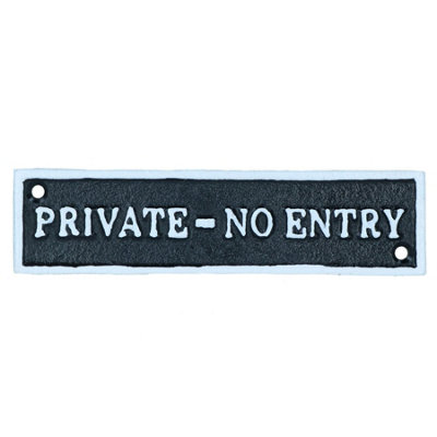 Private No Entry Black Cast Iron Sign Plaque Door Wall House Gate Shop Cafe