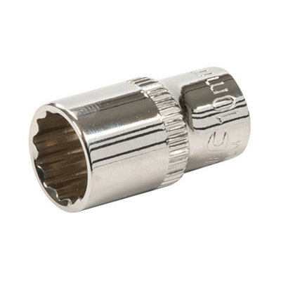 PRO 10mm Socket Driver 12 Point 1/4" Ratchet Spanner Bit Steel Square ...
