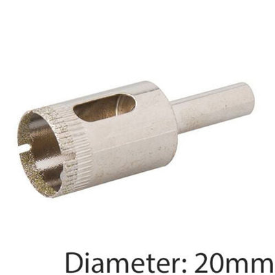PRO 20mm Diamond Dust Core Drill Bit & Shank Tile Marble Glass Hole Saw ...