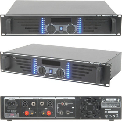 PRO 240W Stereo Power Amplifier 8 Ohm Studio Amp for Large Loud Speaker ...