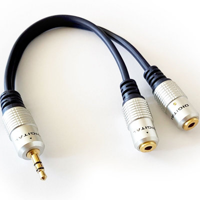 PRO 3.5mm Stereo Splitter Cable Headphone Adapter Lead Jack Plug To 2 x ...