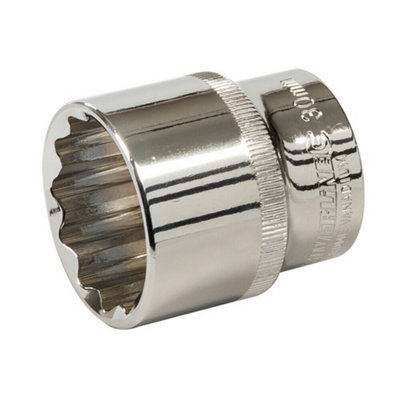 PRO 30mm Socket Driver 12 Point 1/2" Ratchet Spanner Bit Steel Square ...