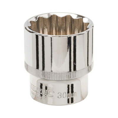 PRO 30mm Socket Driver 12 Point 1/2" Ratchet Spanner Bit Steel Square ...