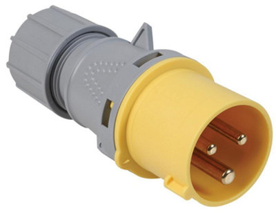 PRO ELEC - 16A, 110V, Cable Mount CEE Plug, 2P+E, Yellow, IP44