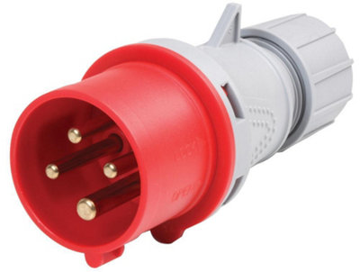 PRO ELEC - 16A, 400V, Cable Mount CEE Plug, 3P+E, Red, IP44 | DIY at B&Q
