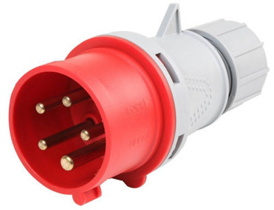 PRO ELEC - 16A, 400V, Cable Mount CEE Plug, 3P+N+E, Red, IP44