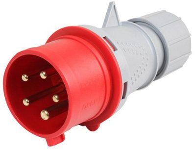 PRO ELEC - 32A, 400V, Cable Mount CEE Plug, 3P+N+E, Red, IP44