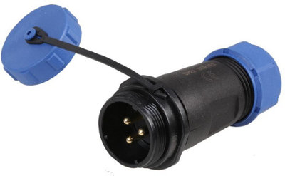 PRO ELEC - Circular Threaded Connector Inline Plug, 3-Pole, 7-12mm, IP68