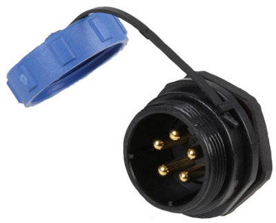 PRO ELEC - Circular Threaded Panel Mount Connector Plug, 5-Pole, IP68 ...