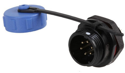 PRO ELEC - Circular Threaded Panel Mount Connector Plug, 6-Pole, IP68