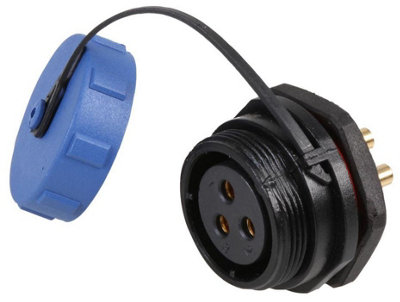 PRO ELEC - Circular Threaded Panel Mount Connector Socket, 3-Pole, IP68