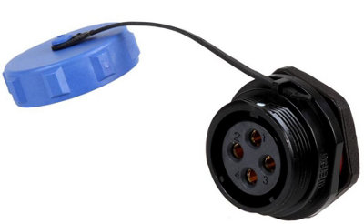 PRO ELEC - Circular Threaded Panel Mount Connector Socket, 4-Pole, IP68