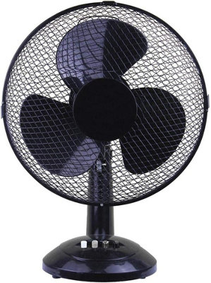 Pro Elec PEL01921 12" Desk Fan, Black