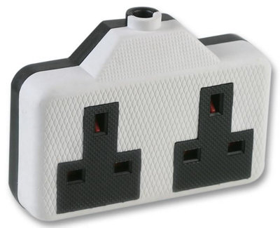 PRO ELEC - Rubberised 2-Way Extension Socket 13A White | DIY at B&Q
