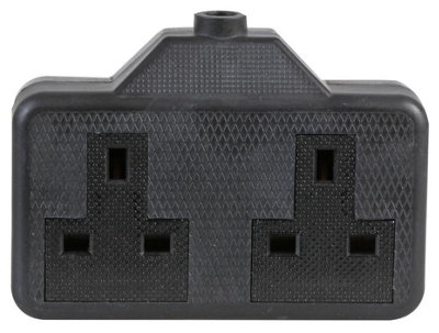 PRO ELEC - Rubberised 2-Way Trailing Socket 13A Black